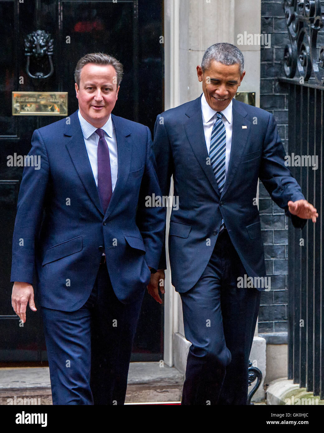 US President, Barack Obama on his visit to Number 10 Downing Street ...