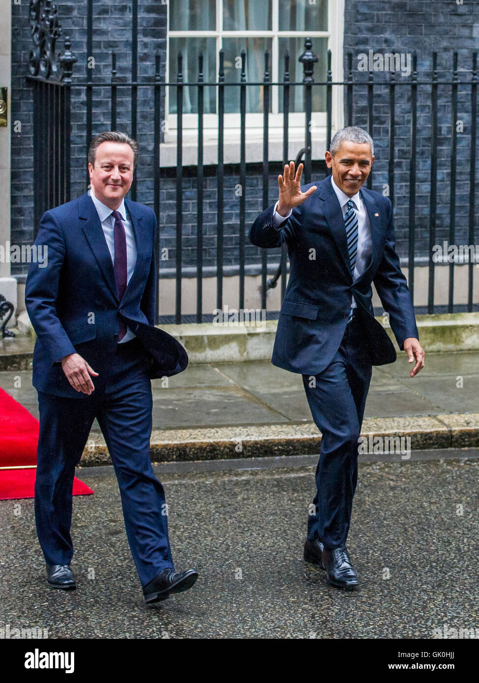 US President, Barack Obama on his visit to Number 10 Downing Street ...
