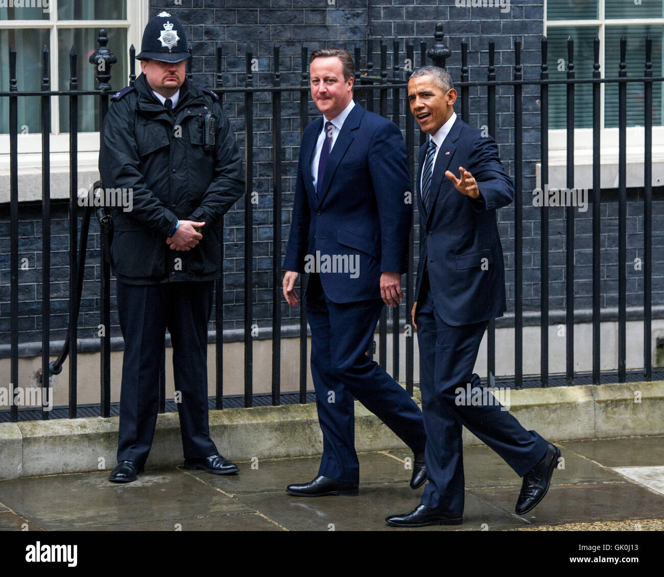 US President, Barack Obama on his visit to Number 10 Downing Street ...