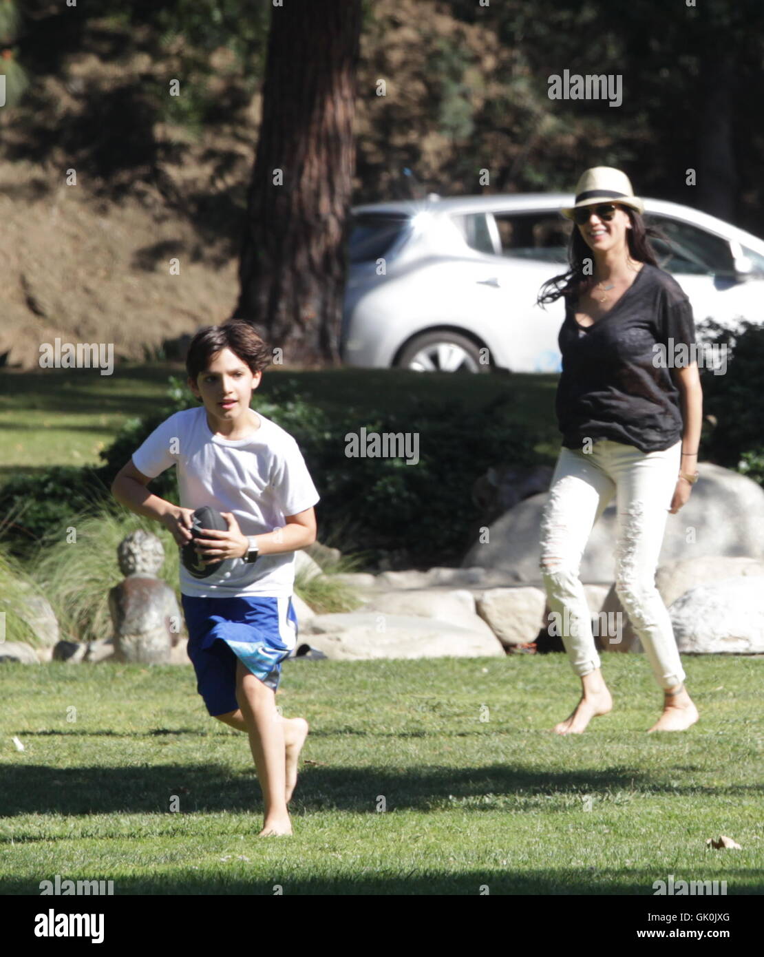 Lauren Silverman enjoys a day in the park with her two sons Adam and ...