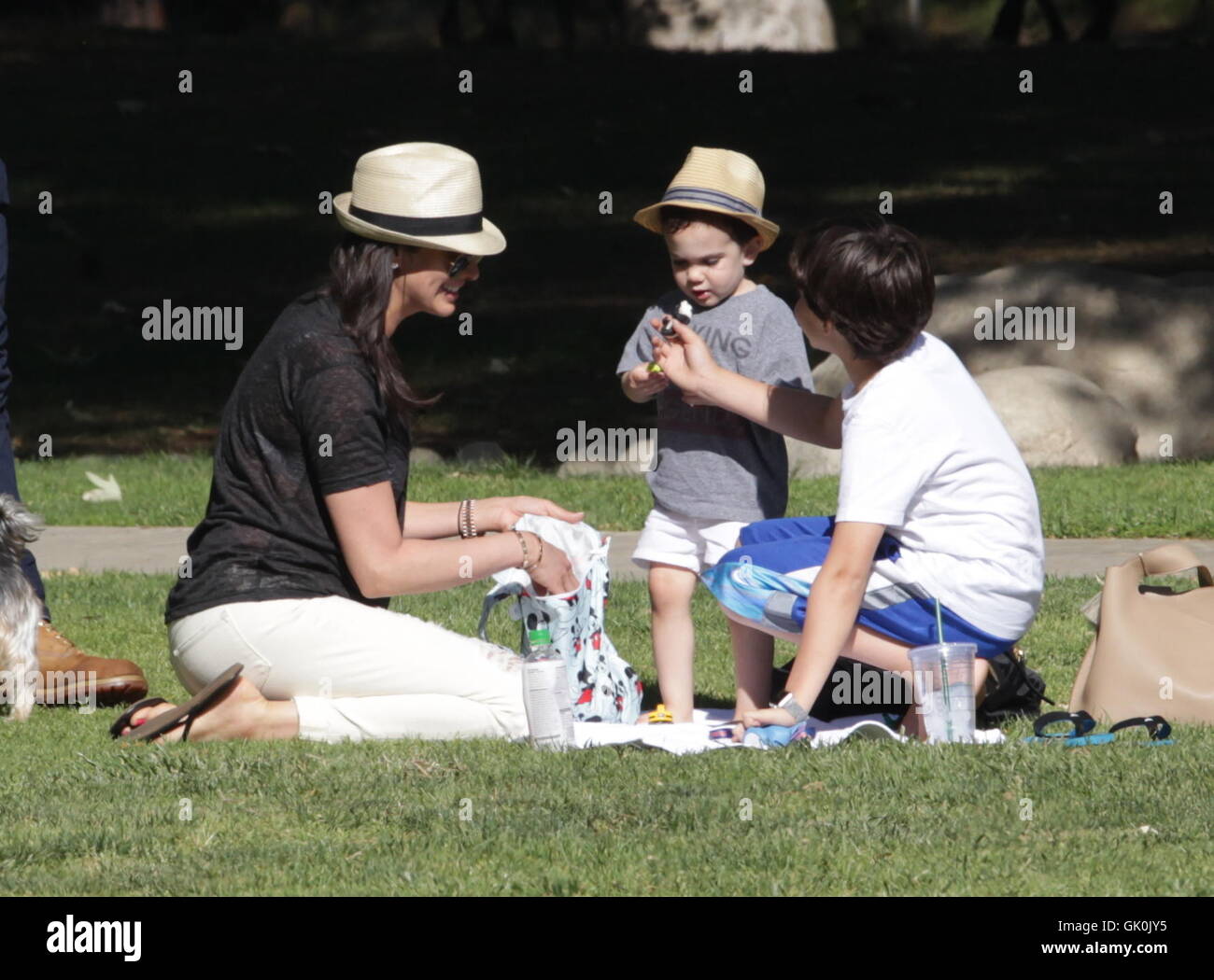 Lauren Silverman enjoys a day in the park with her two sons Adam and ...