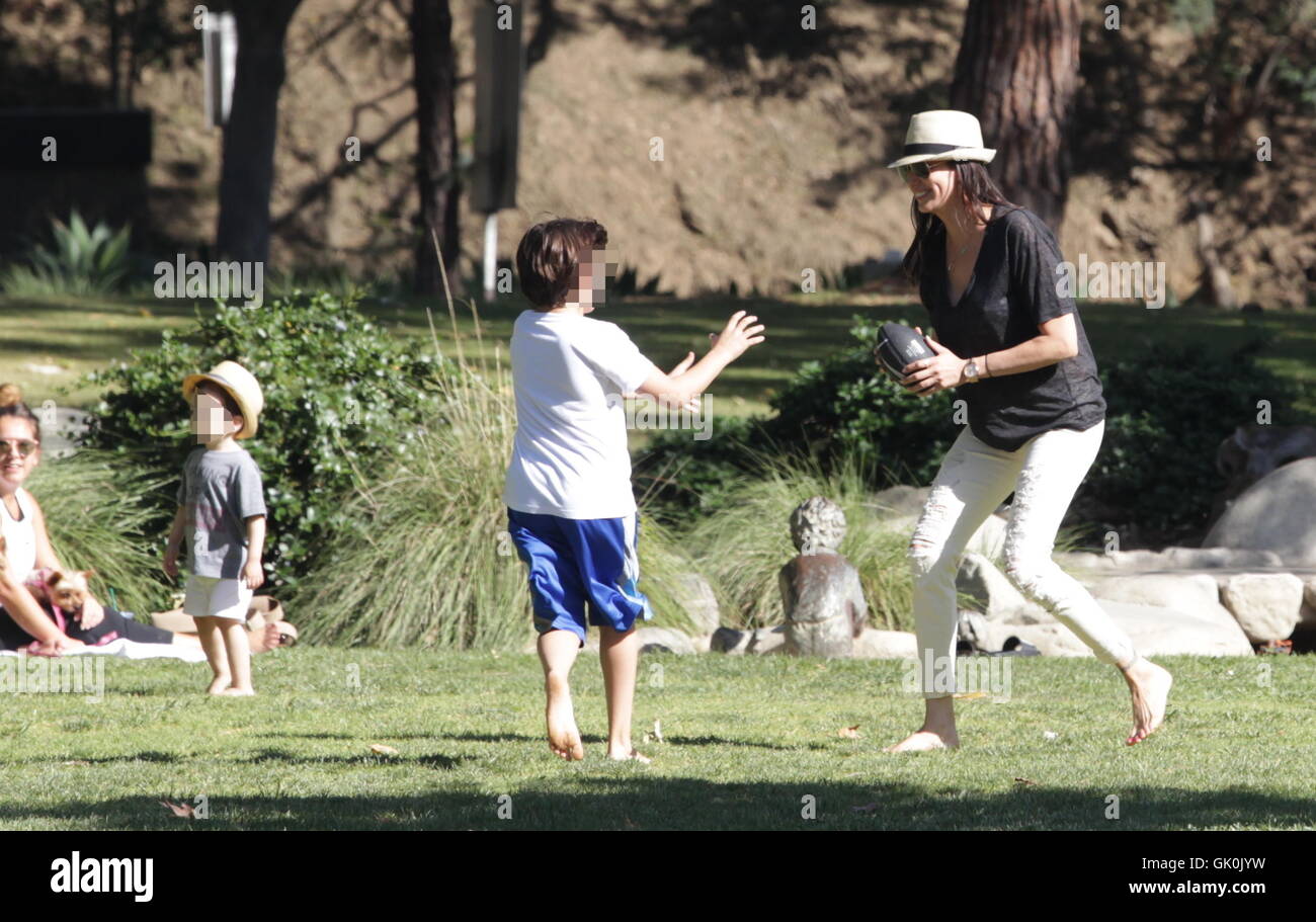 Lauren Silverman enjoys a day in the park with her two sons Adam and ...