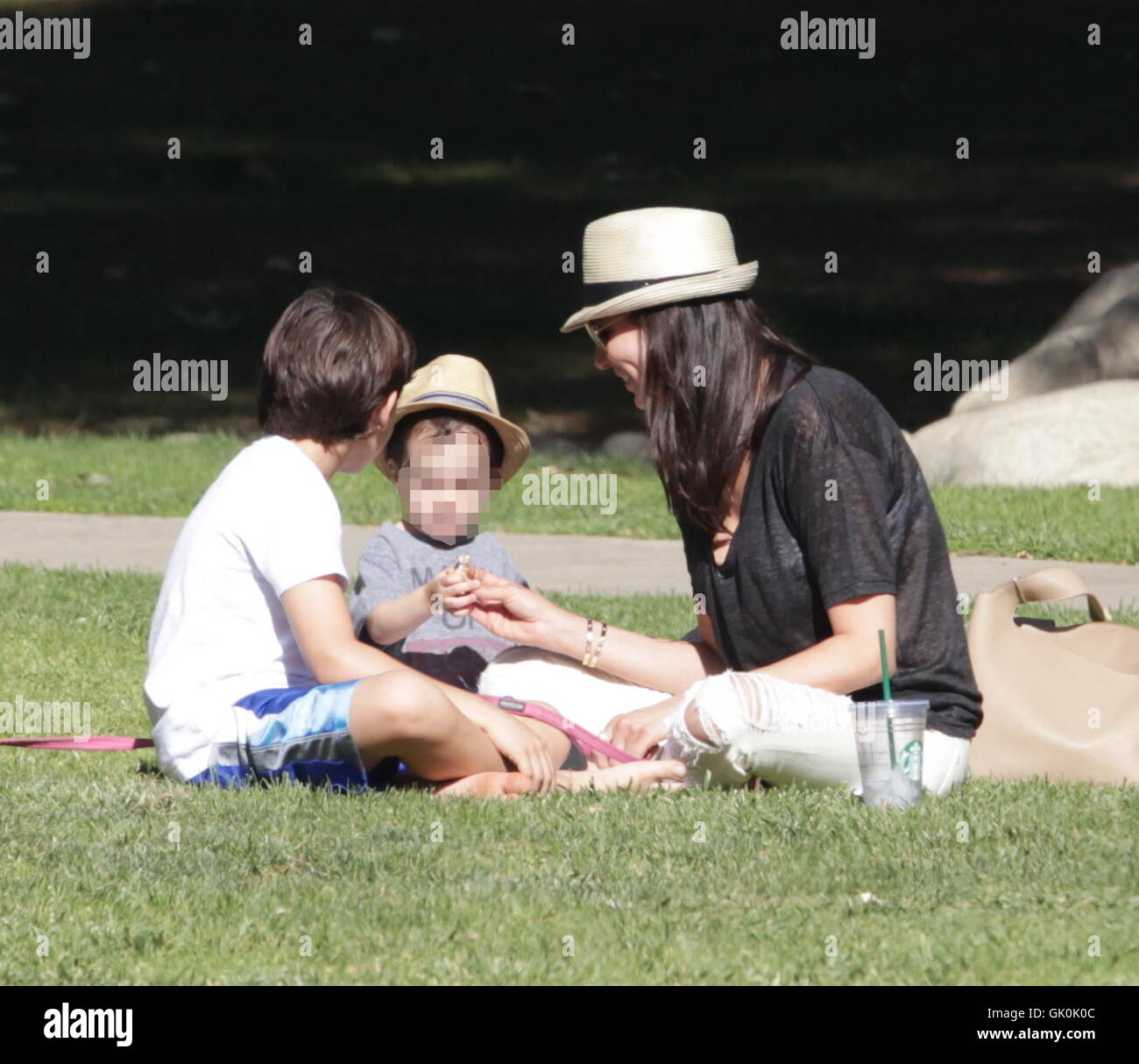 Lauren Silverman enjoys a day in the park with her two sons Adam and ...