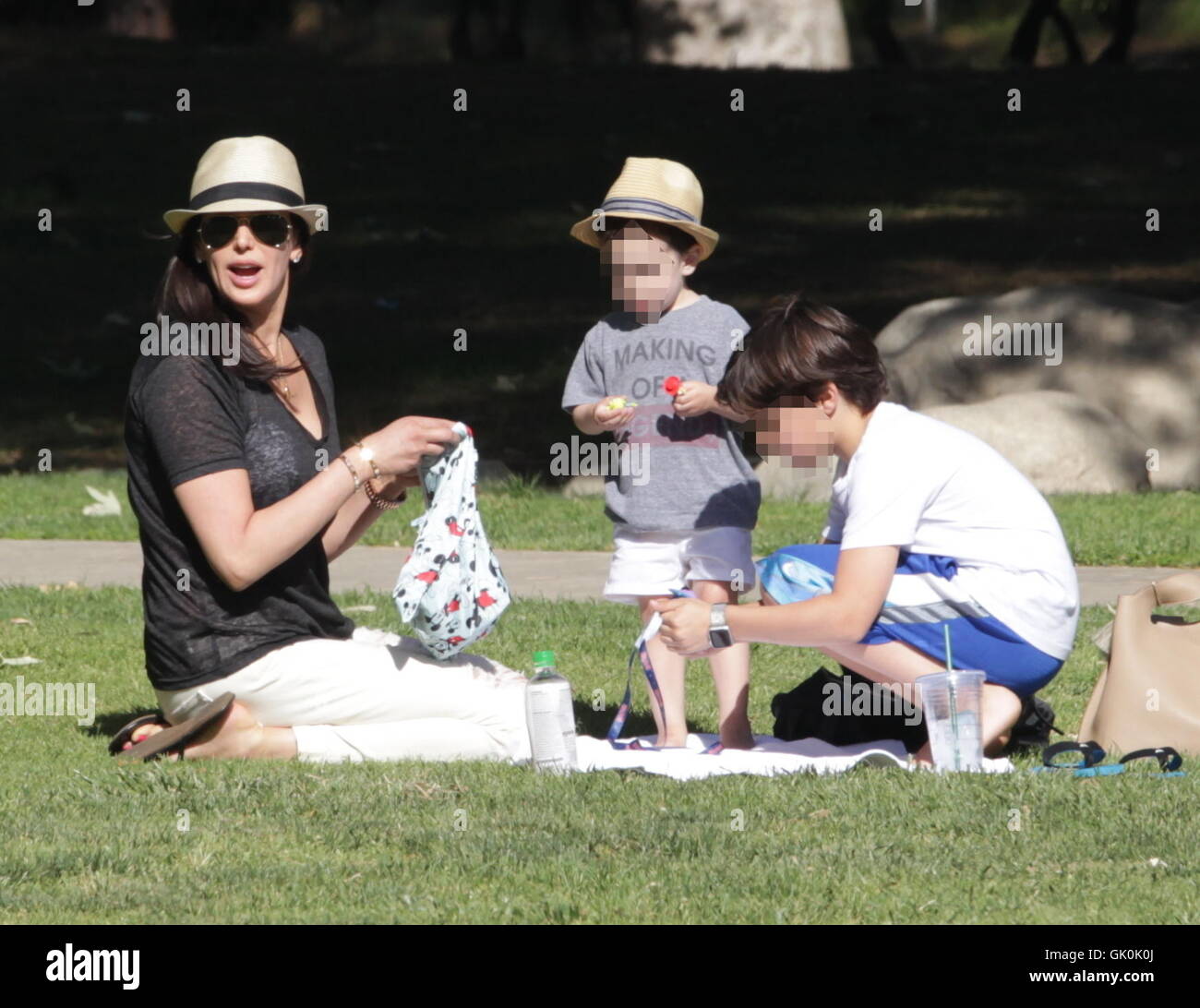 Lauren Silverman enjoys a day in the park with her two sons Adam and ...