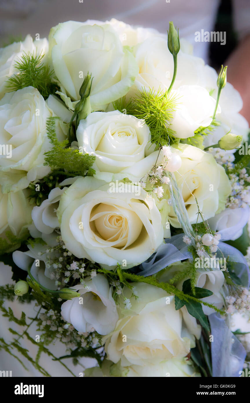 wedding bouquet with white roses Stock Photo - Alamy