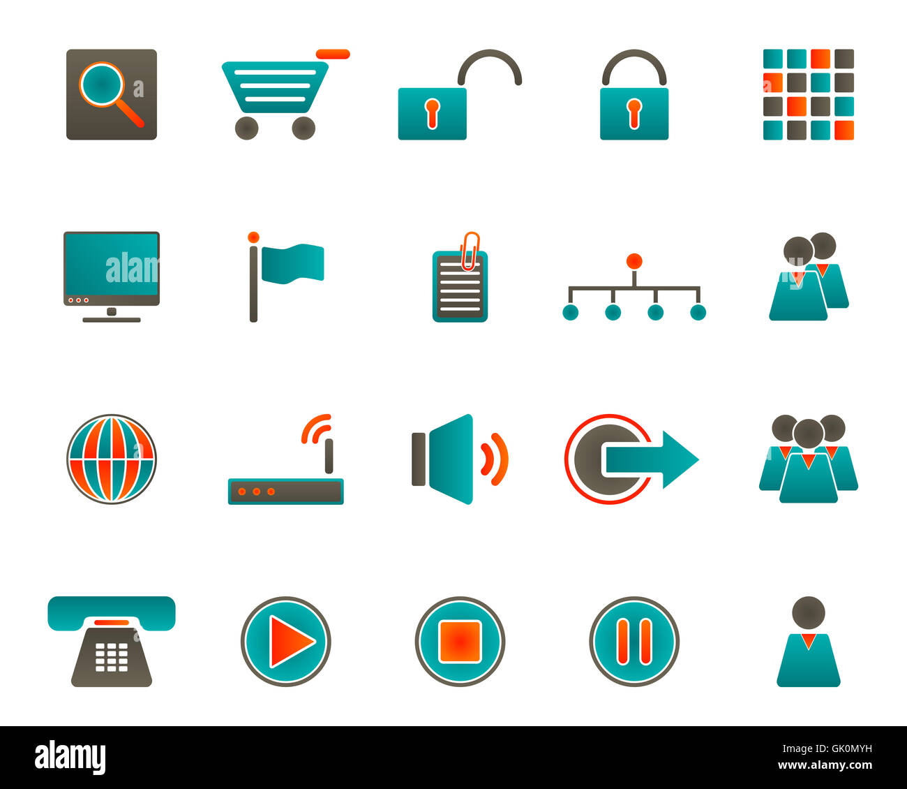 button website icons Stock Photo - Alamy