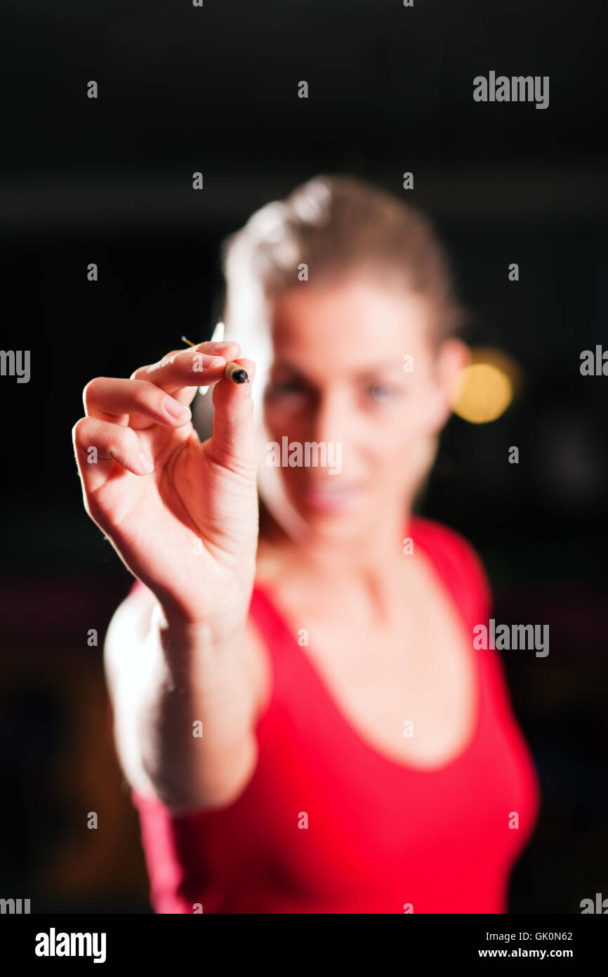 woman playing darts Stock Photo - Alamy
