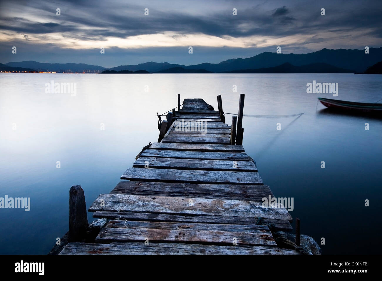 sunset sunrise dock Stock Photo - Alamy