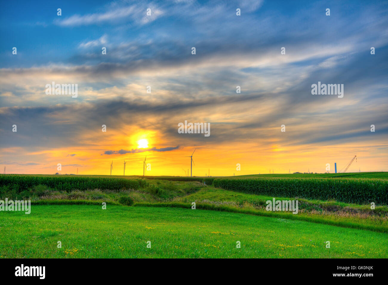 sunset agriculture farming Stock Photo - Alamy