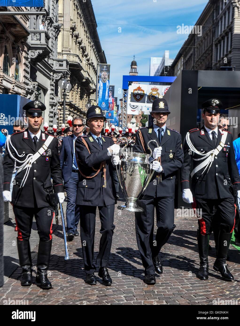UEFA Champions League trophy ceremony ahead of the final on Saturday ...