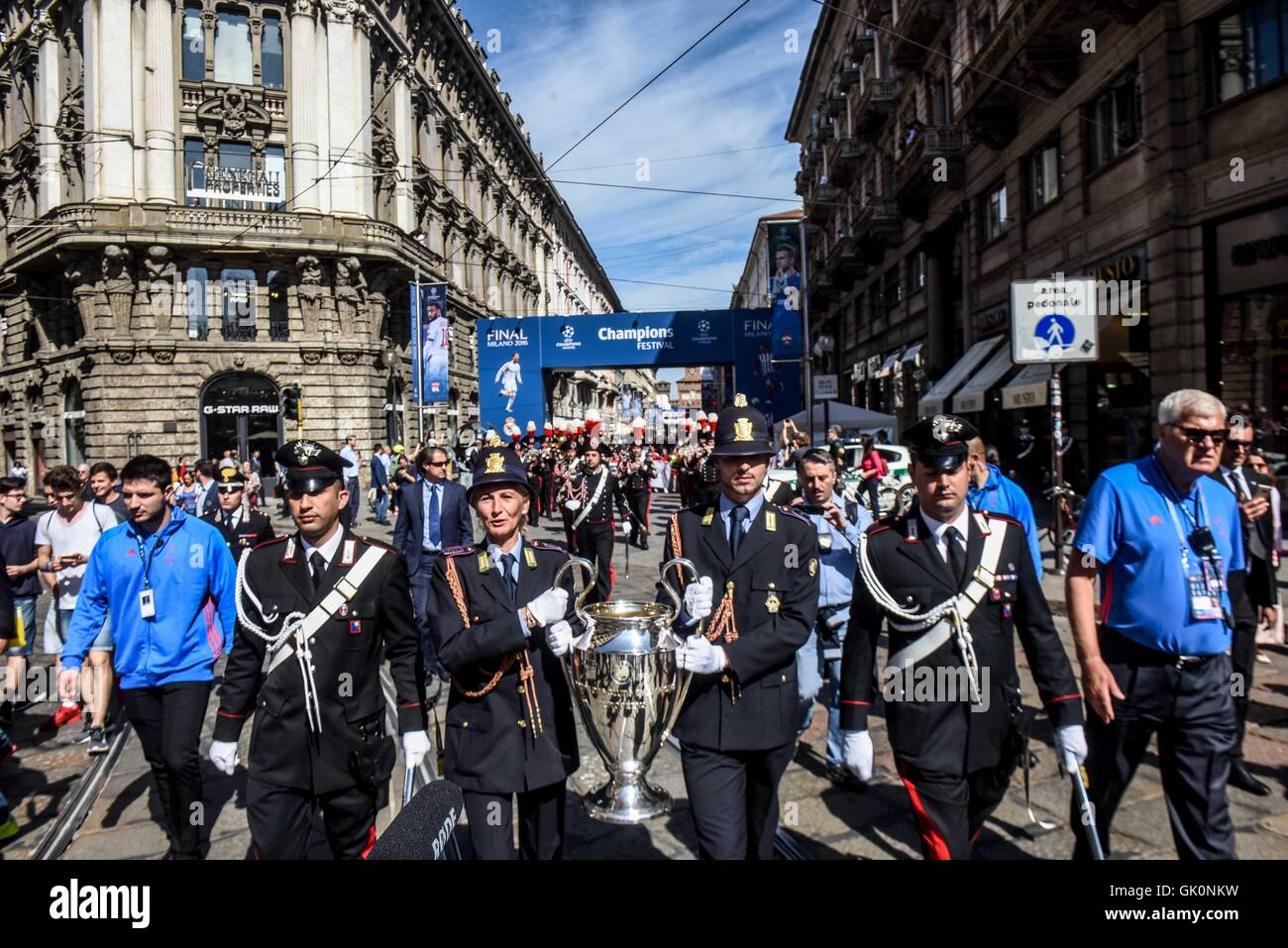 UEFA Champions League trophy ceremony ahead of the final on Saturday ...