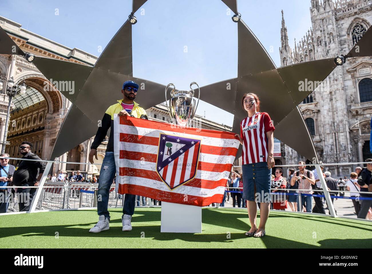 UEFA Champions League trophy ceremony ahead of the final on Saturday ...