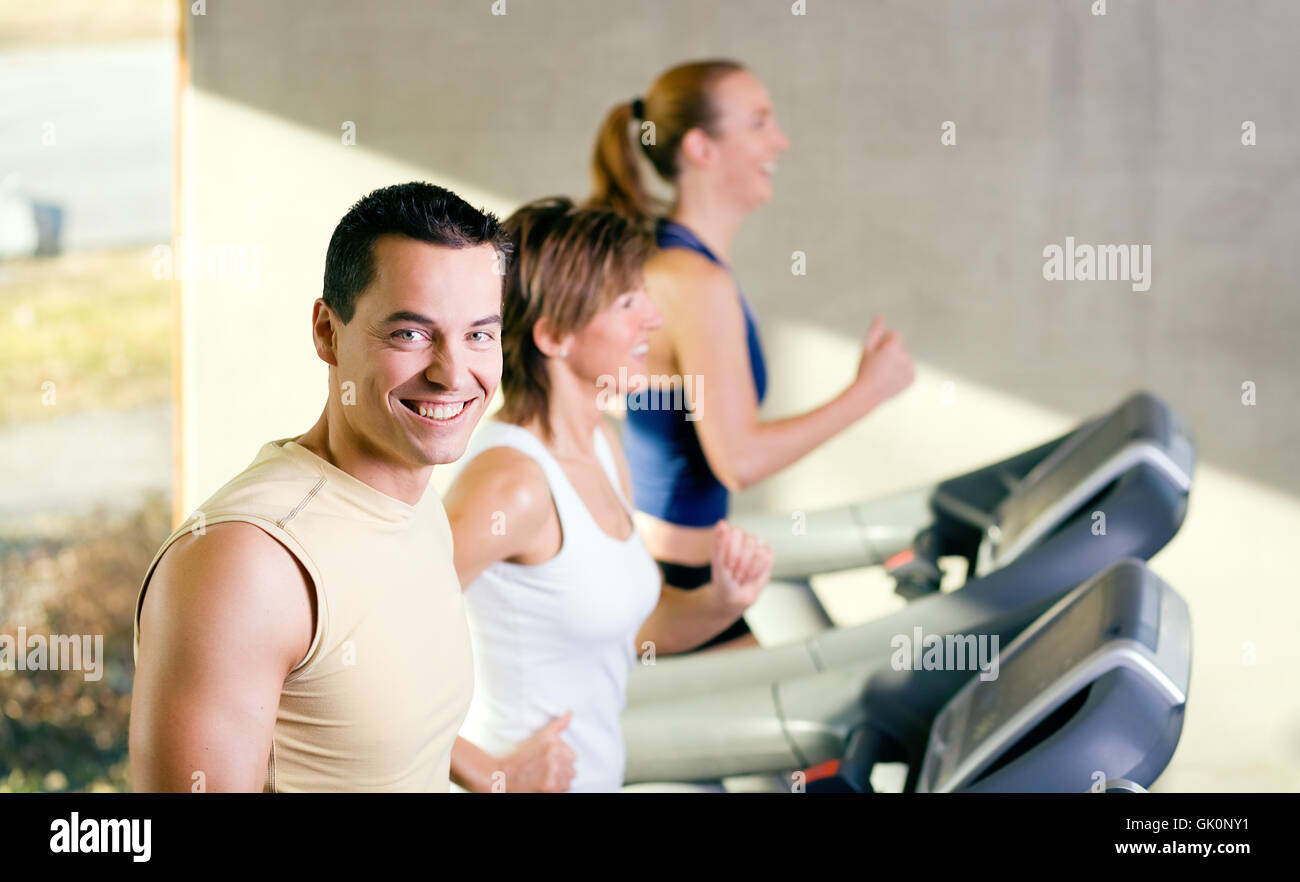 fun on the treadmill Stock Photo - Alamy