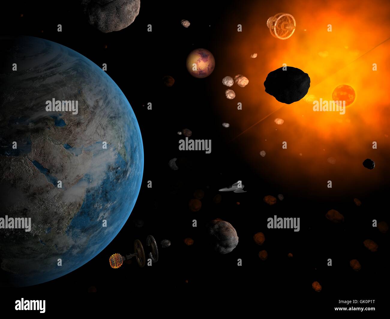 space system globe Stock Photo - Alamy