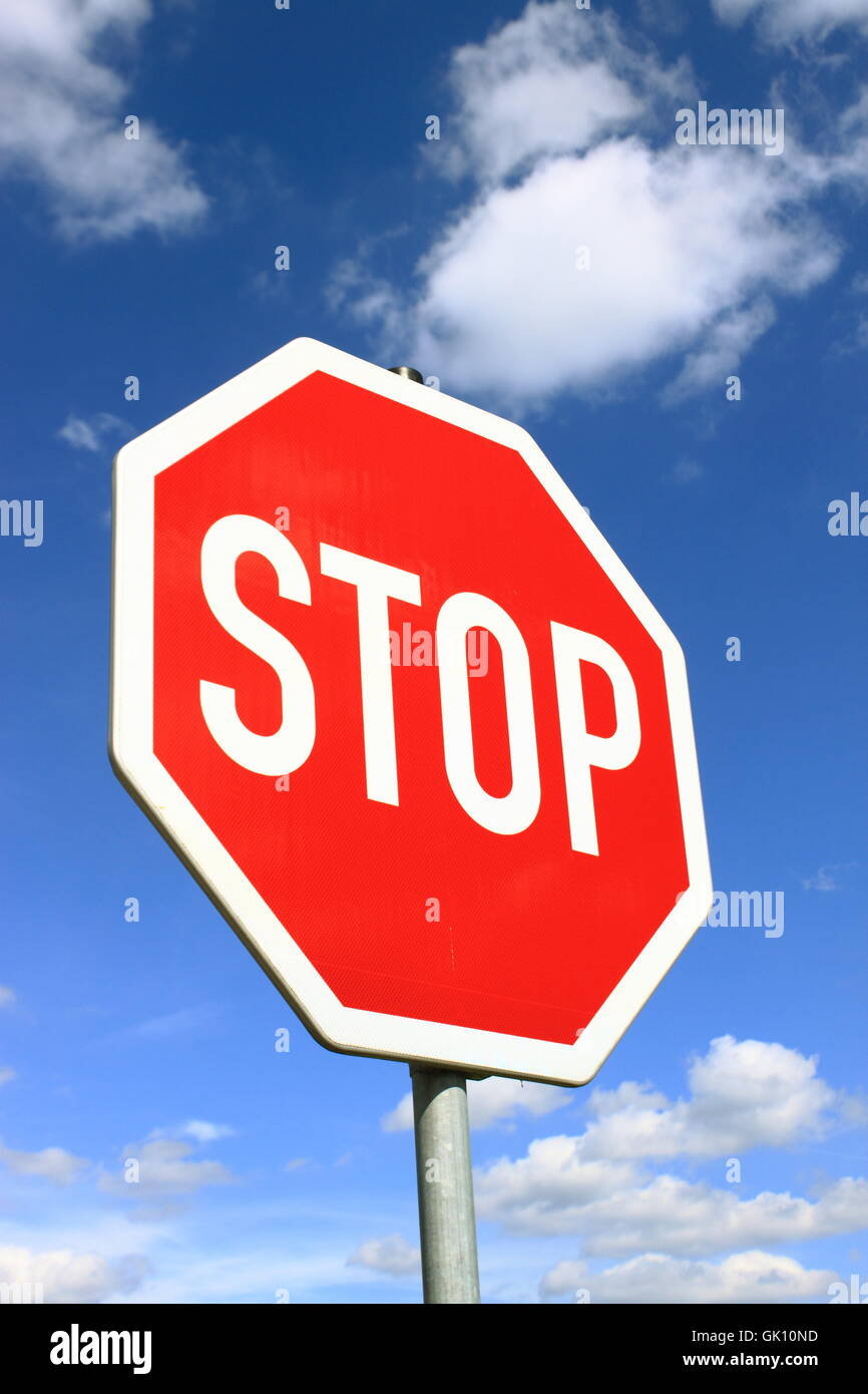 stop sign in germany Stock Photo - Alamy