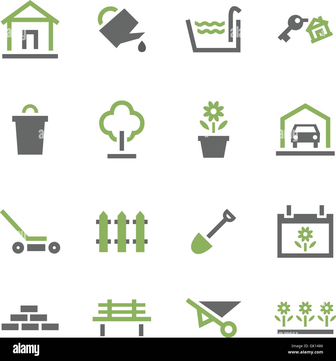 Garden gardening tools icons Stock Vector Images - Alamy