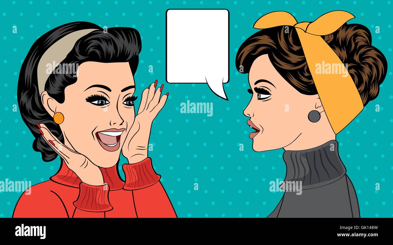 Vintage women gossip Stock Vector Images - Alamy