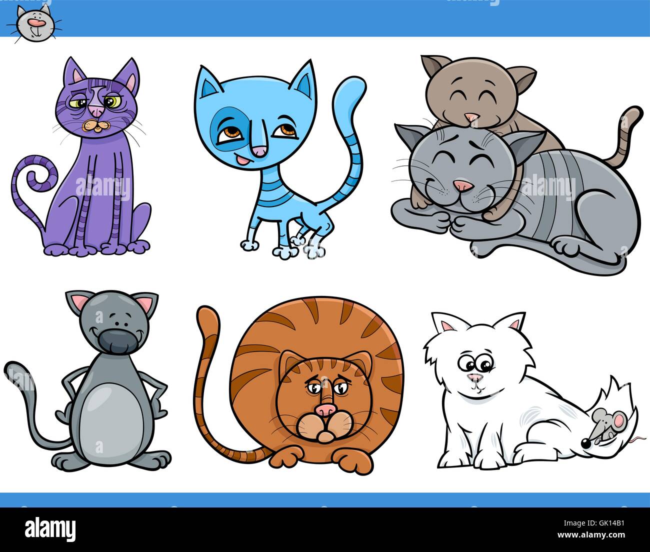 cats set cartoon illustration Stock Vector Image & Art - Alamy
