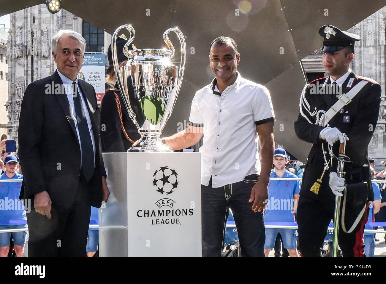 UEFA Champions League trophy ceremony ahead of the final on Saturday ...
