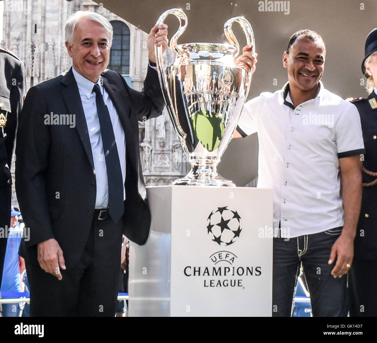 UEFA Champions League trophy ceremony ahead of the final on Saturday ...