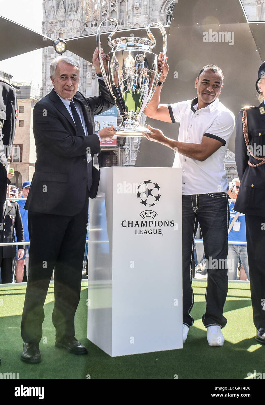 UEFA Champions League trophy ceremony ahead of the final on Saturday ...