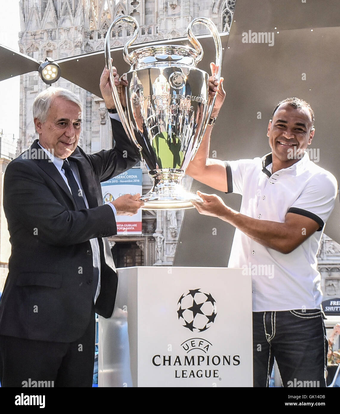 UEFA Champions League trophy ceremony ahead of the final on Saturday ...