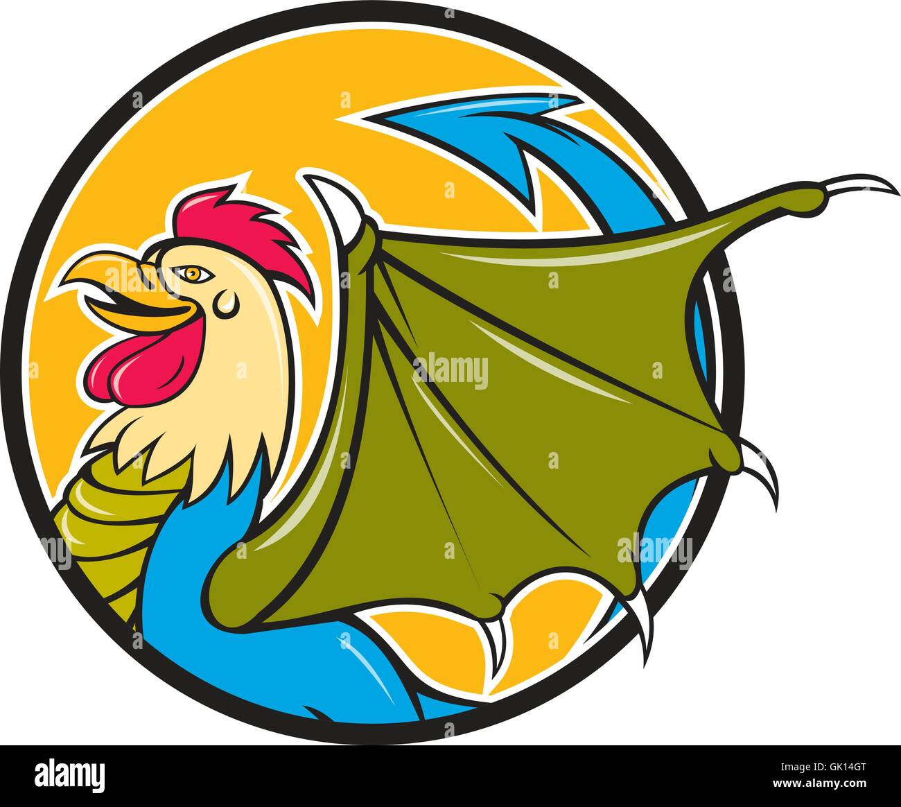 Basilisk bat wing circle cartoon Stock Vector Images - Alamy
