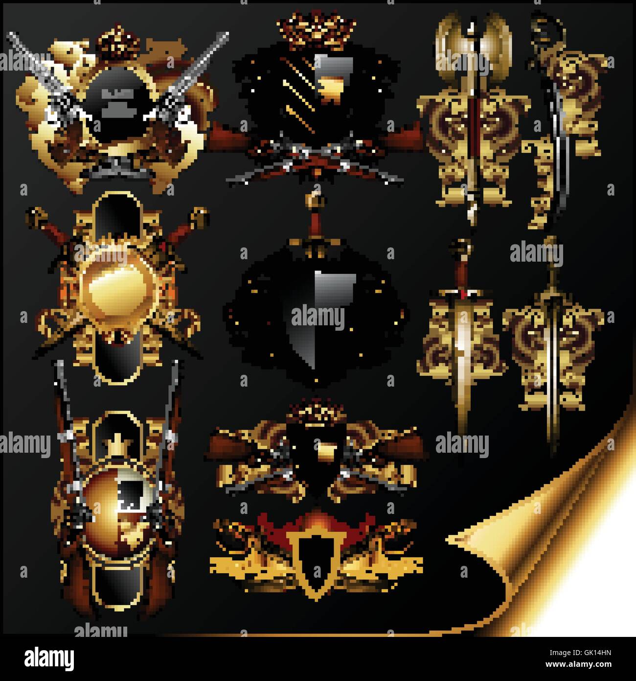 set of medieval heraldry Stock Vector Image & Art - Alamy