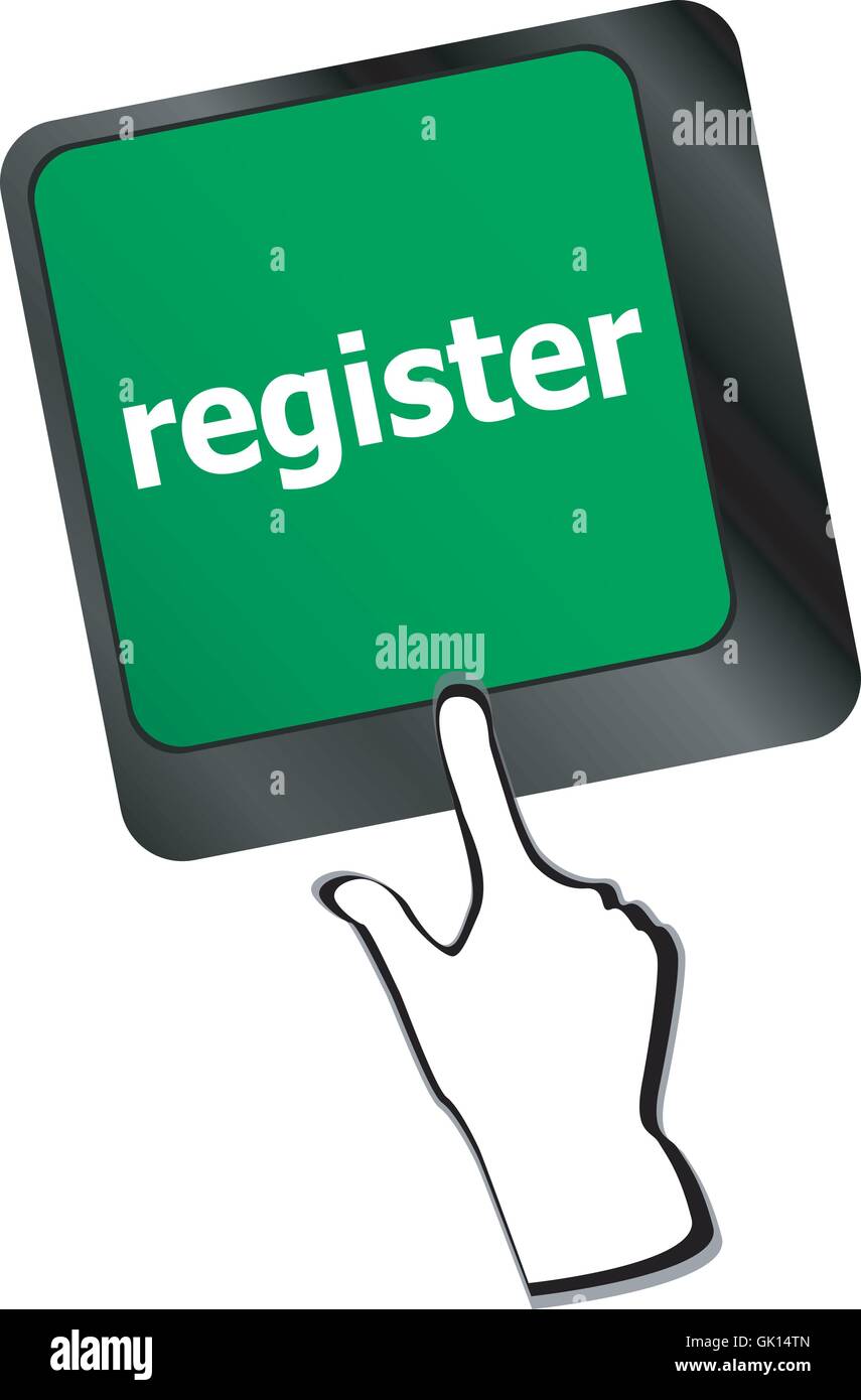 Closeup of register key in a modern keyboard Stock Vector Image & Art ...