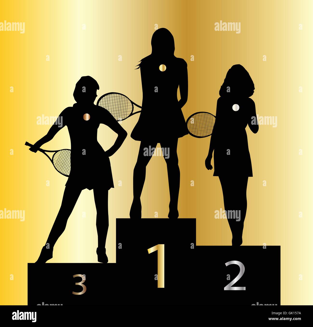 Tennis gold medal Stock Vector Images - Alamy