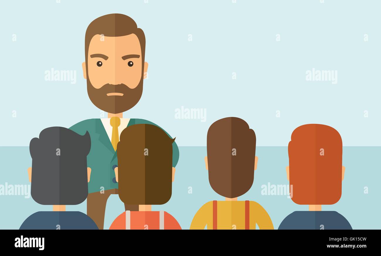 Angry boss facing at his employees Stock Vector Image & Art - Alamy