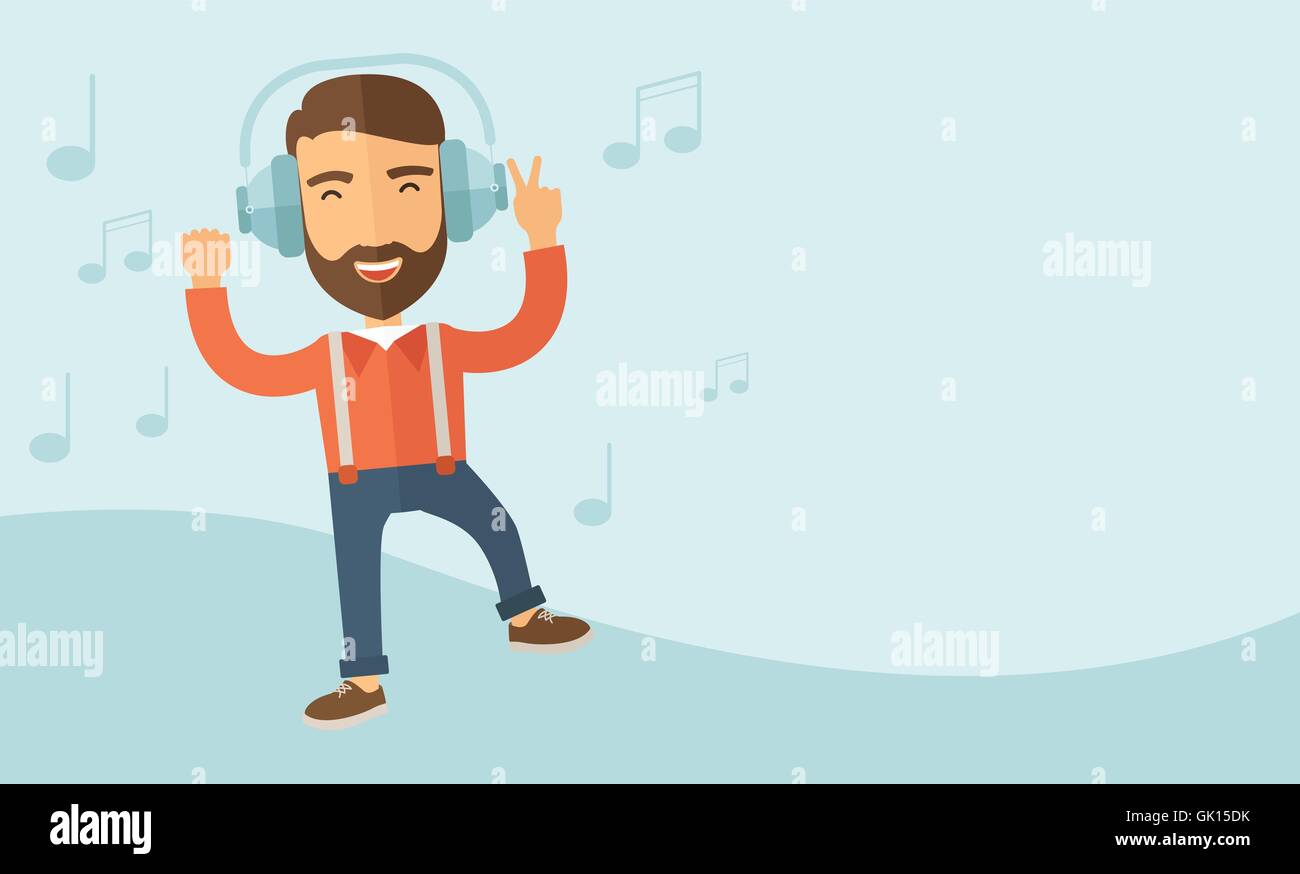 Happy Music Headset Stock Vector Images - Alamy