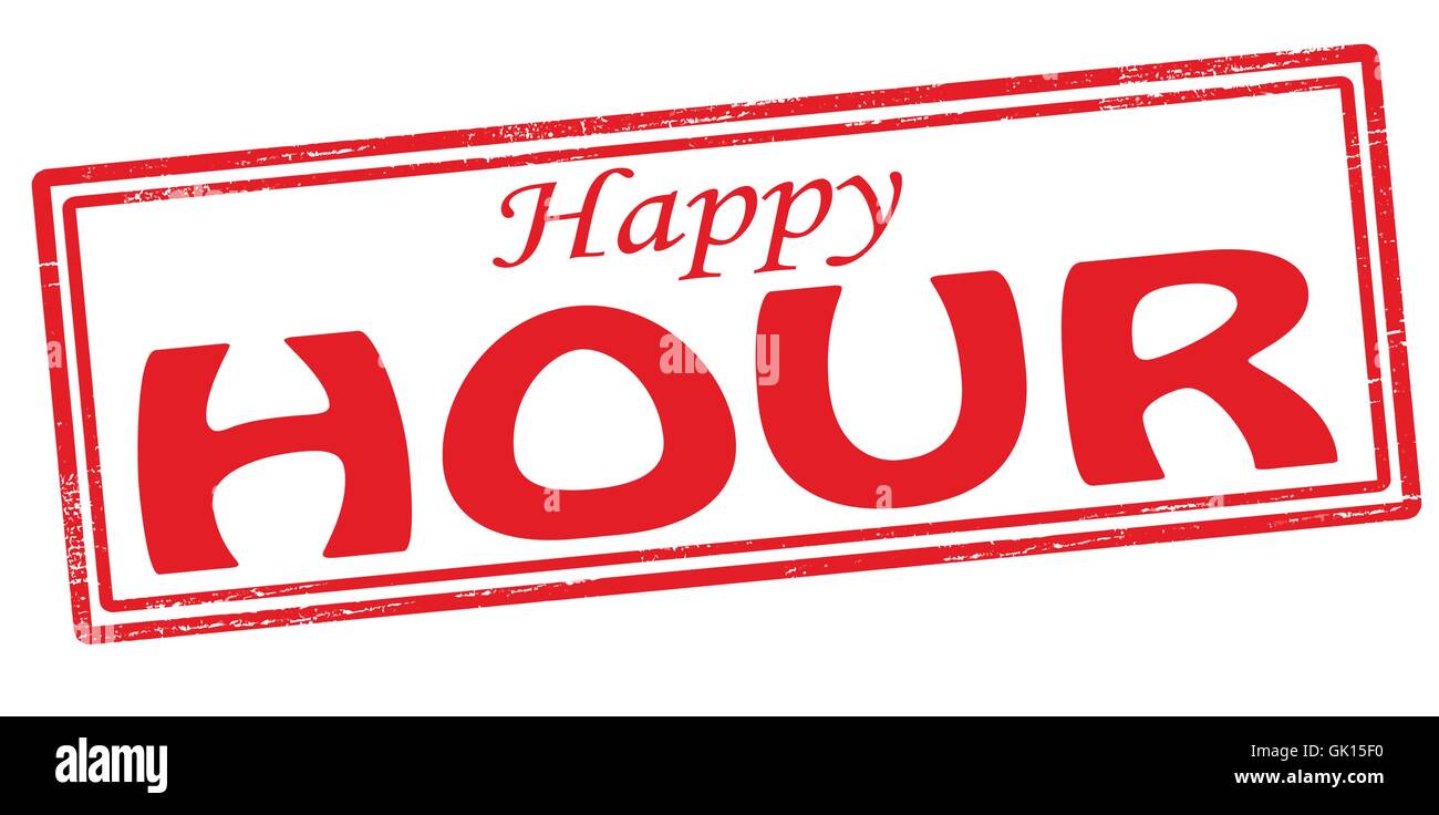 Happy hour sign stamp hi-res stock photography and images - Alamy