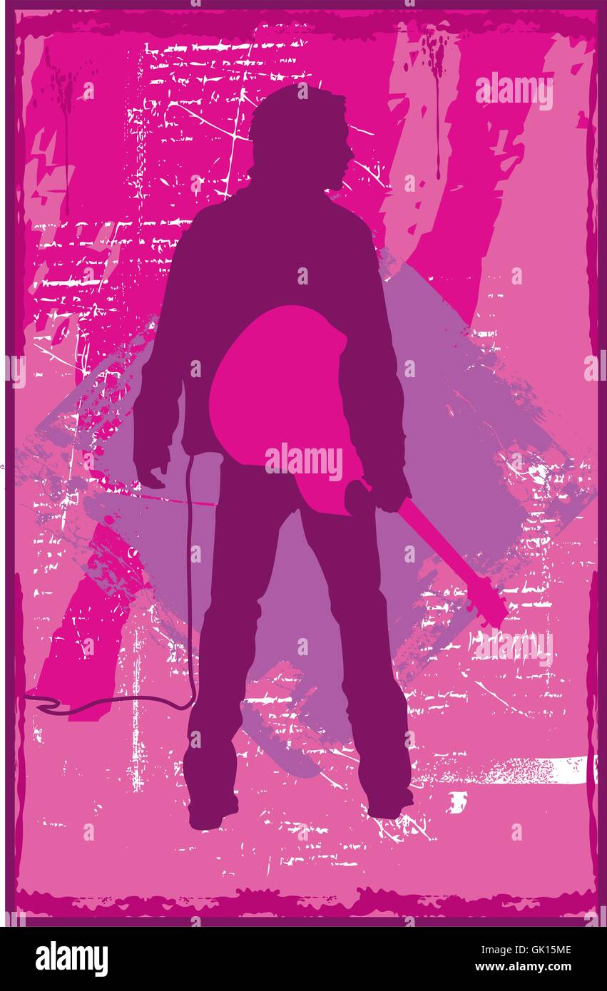 Guitarist Back Pose Stock Vector Image & Art - Alamy