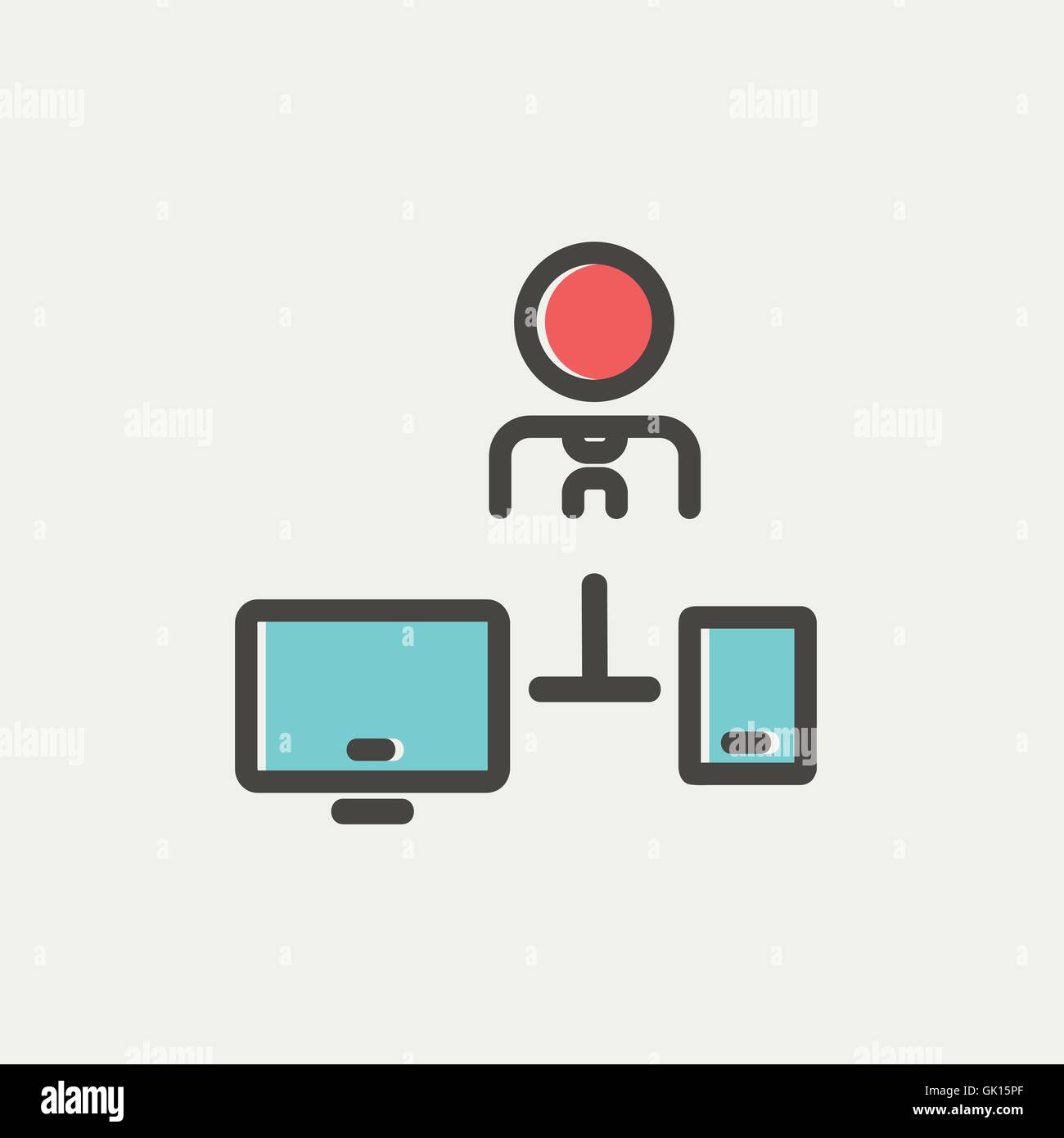 Vector outline computer screen Stock Vector Images - Alamy