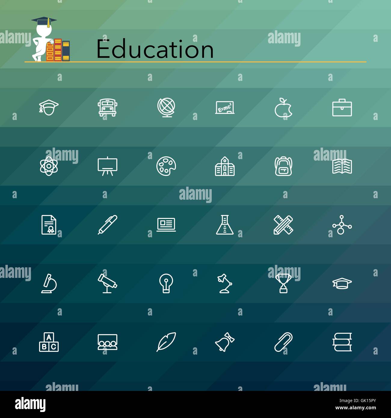 Education Line Icons Stock Vector Image & Art - Alamy