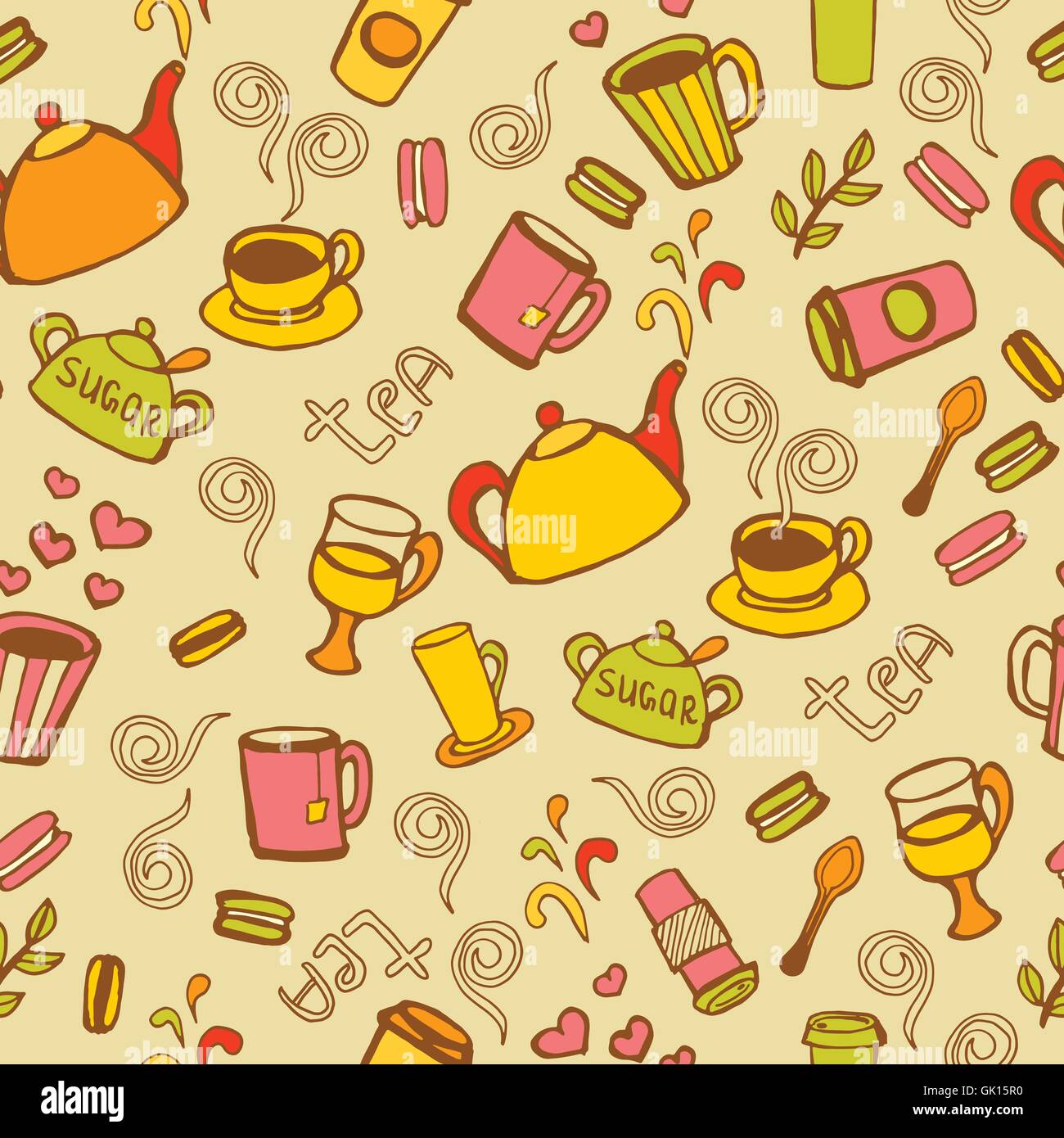 Tea and coffee seamless background Stock Vector Image & Art - Alamy