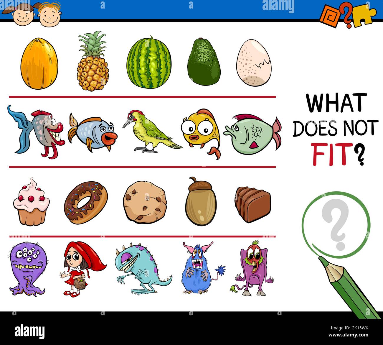 what does not fit game cartoon Stock Vector Image & Art - Alamy