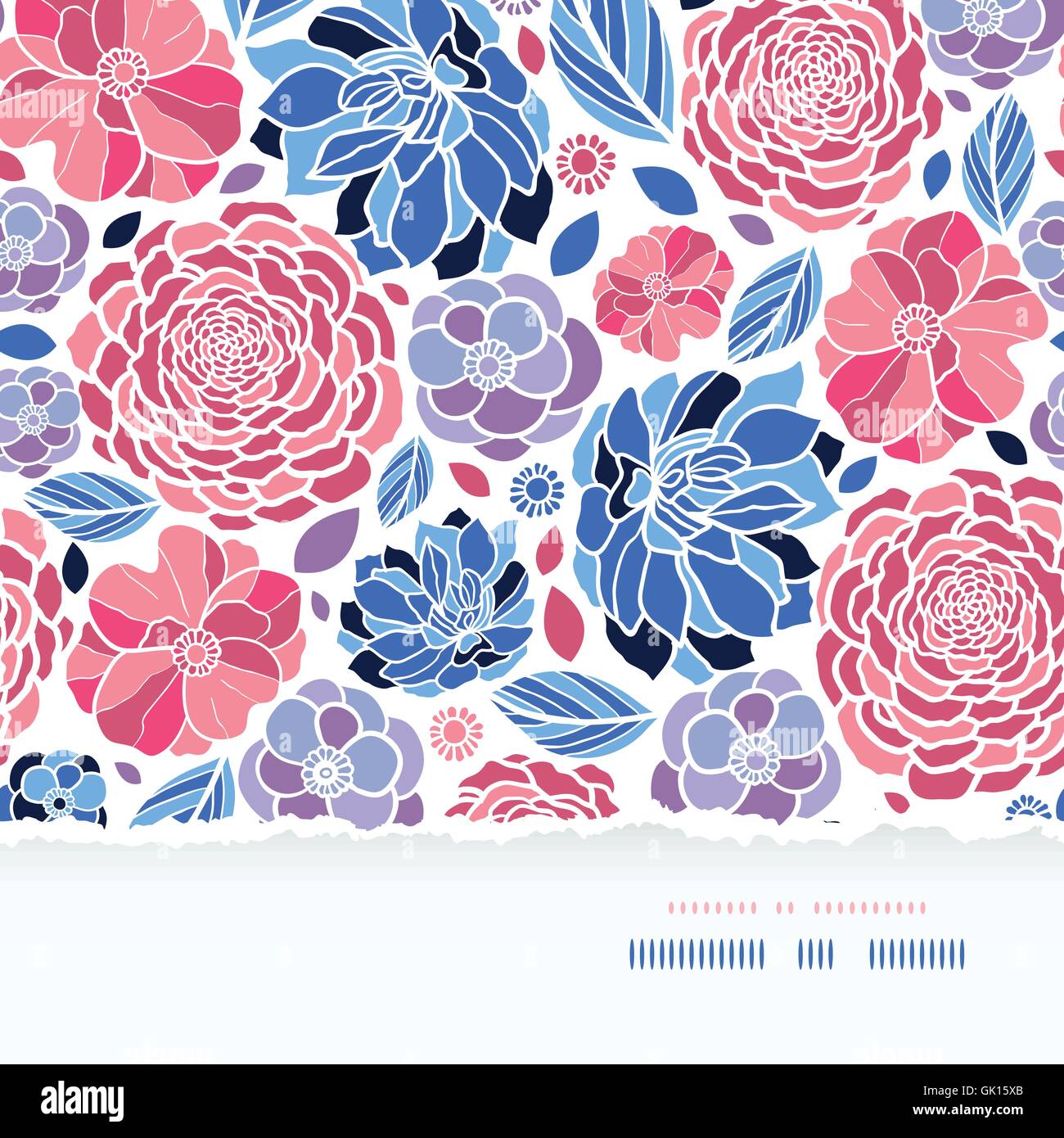 Summer flowers torn paper horizontal seamless background Stock Vector ...