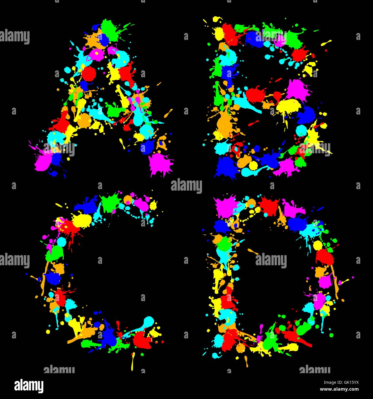 alphabet color drops Stock Vector Image & Art - Alamy