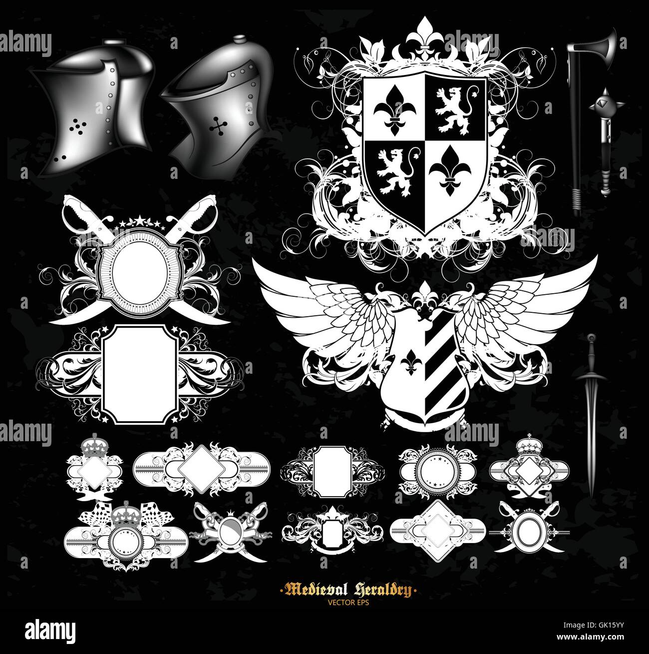 set of medieval heraldry Stock Vector Image & Art - Alamy
