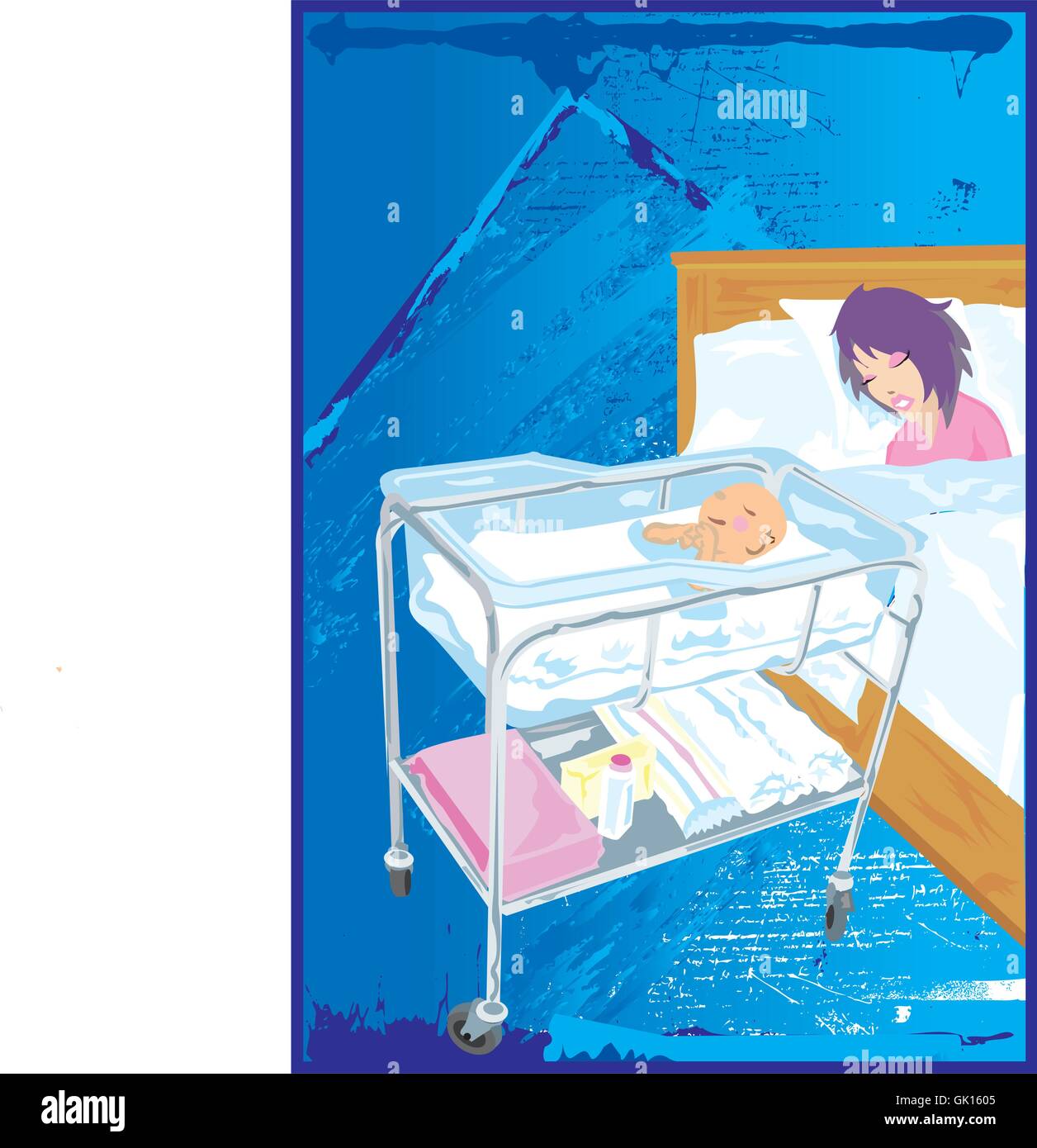 Baby sleep blue Stock Vector Image & Art - Alamy