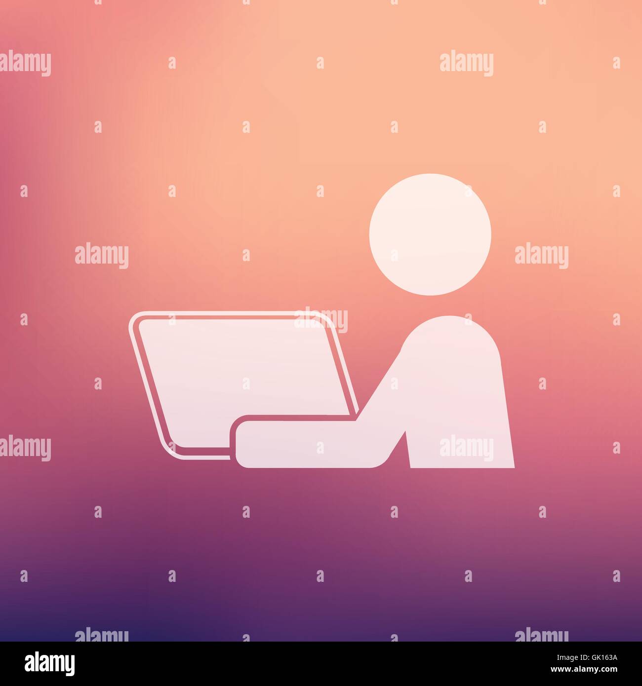 Smiling person on computer Stock Vector Images - Alamy