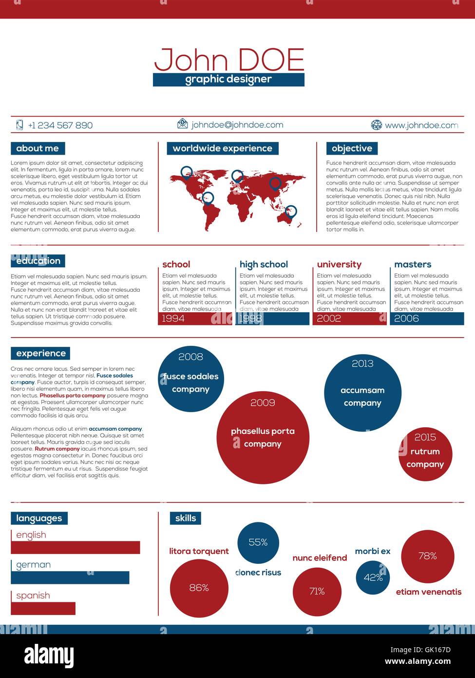 Cv Resume Design In Blue High Resolution Stock Photography and Images ...