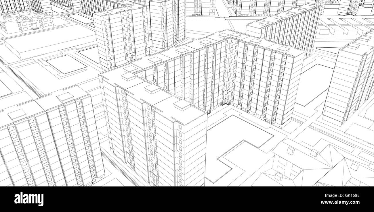 Wire-frame buildings. Vector Stock Vector Image & Art - Alamy