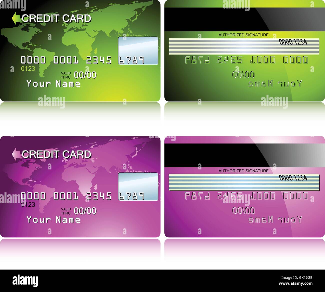 Visa bank credit plastic card Stock Vector Images - Alamy