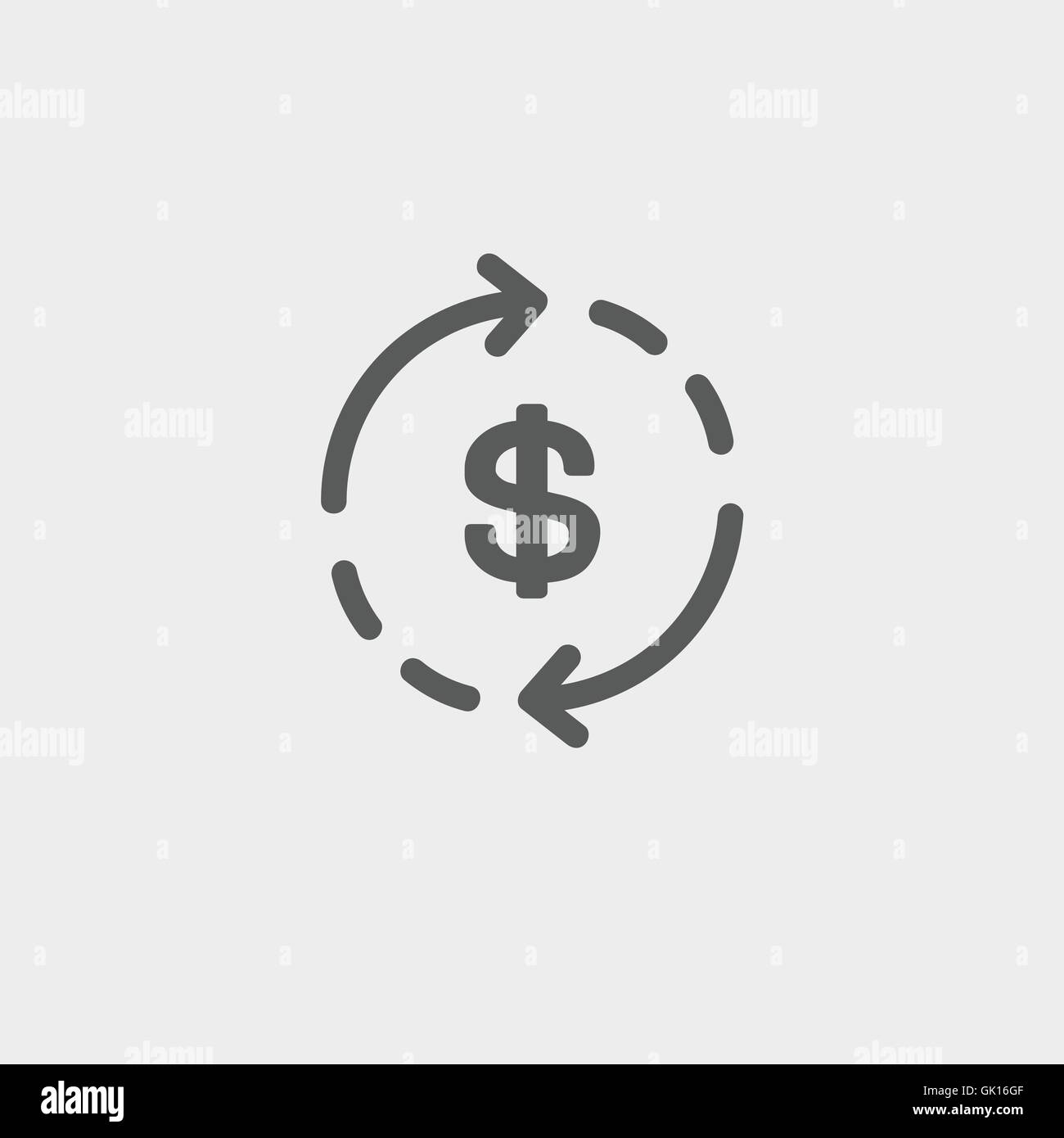 Money dollar symbol with arrow thin line icon Stock Vector Image & Art ...
