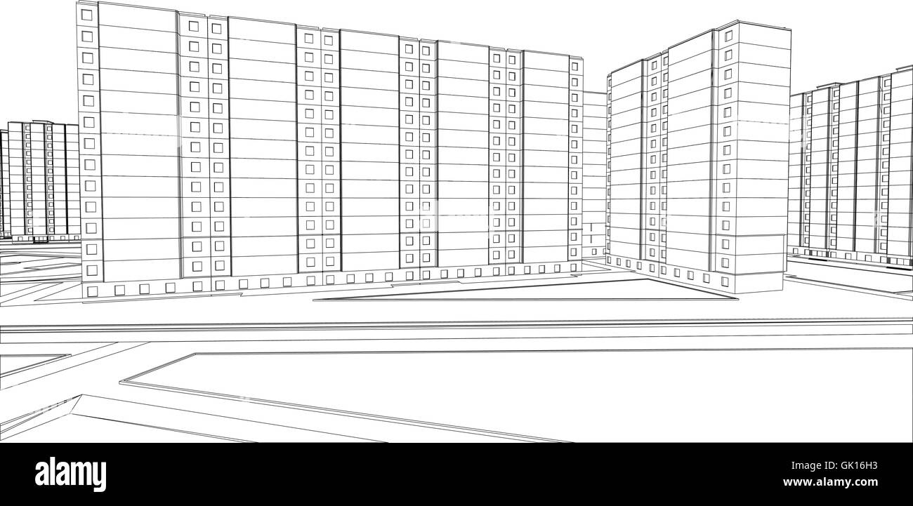 Wire-frame buildings. Vector Stock Vector Image & Art - Alamy