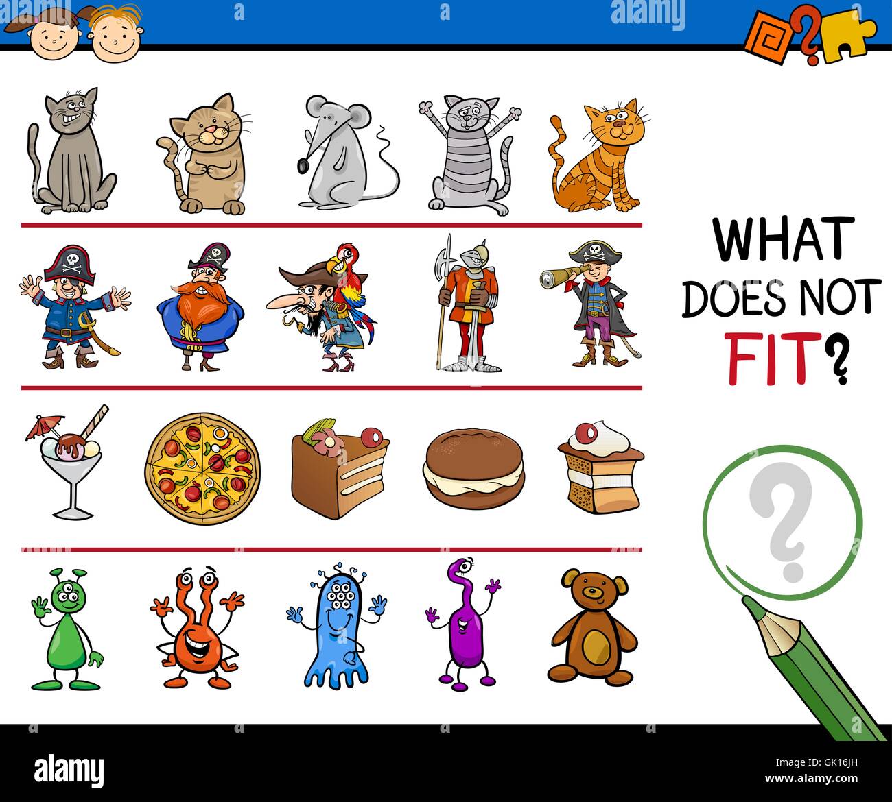 what does not fit game cartoon Stock Vector Image & Art - Alamy
