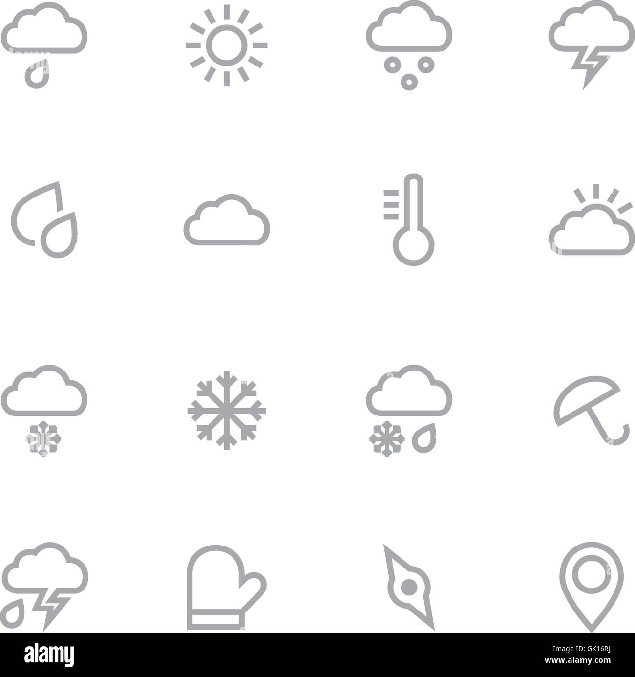 Set outline weather icons for web and mobile applications Stock Vector ...